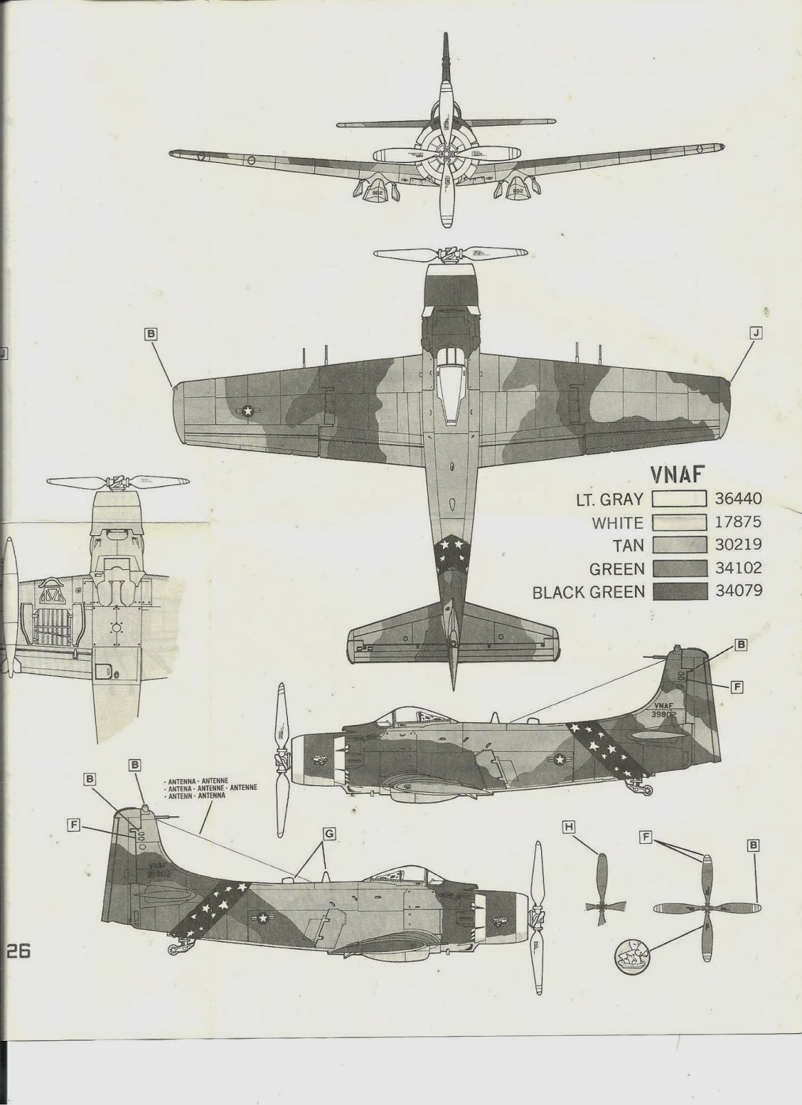 Antiques Texas City: A-1H Skyraider model airplane kit 1/48 1980 ...