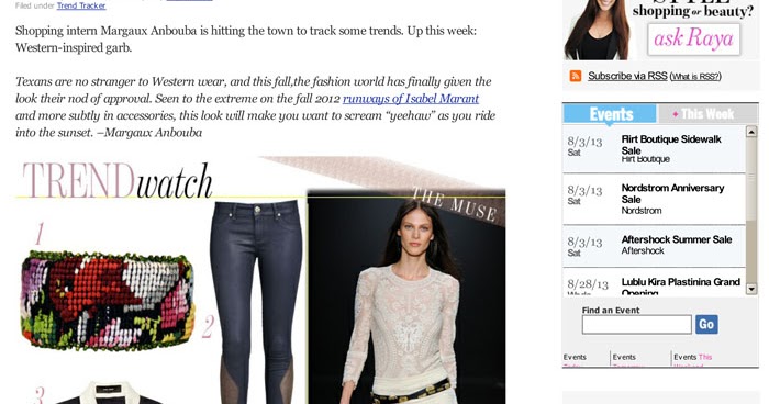 Shop Talk: On Trend: The Wild Wild West — Margaux Anbouba