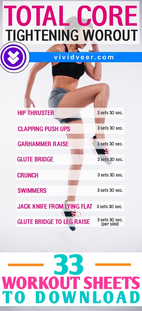 33 Workout Sheets to Download! (No Equipment) - Vivid Veer