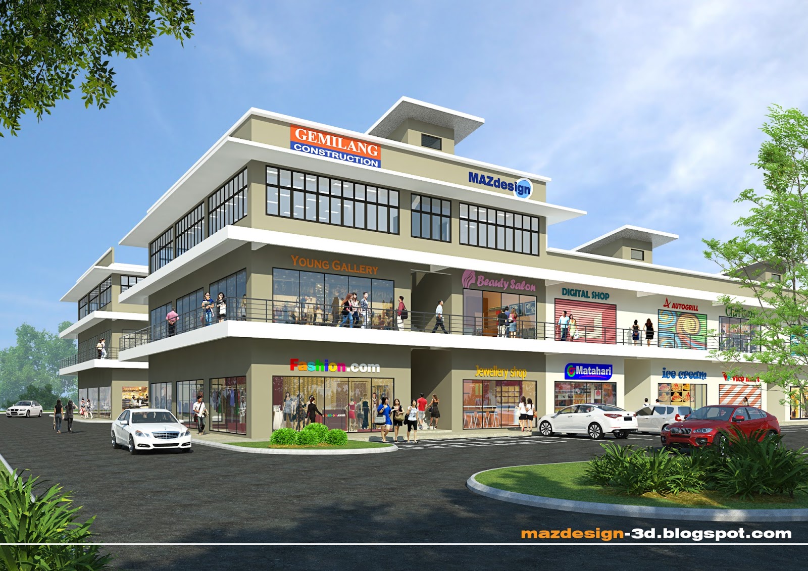 MAZDESIGN: 2 & 3 Storey Shop Office