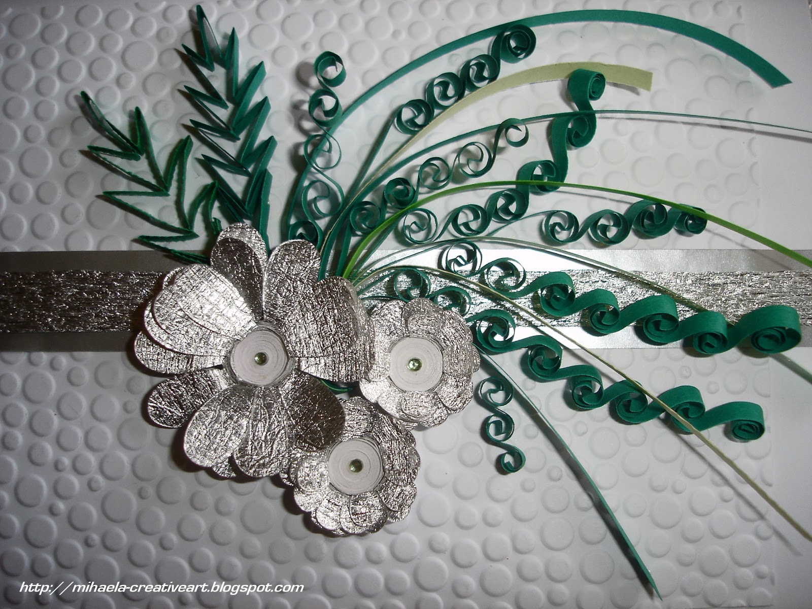 Handmade by Mihaela: Silver and green card