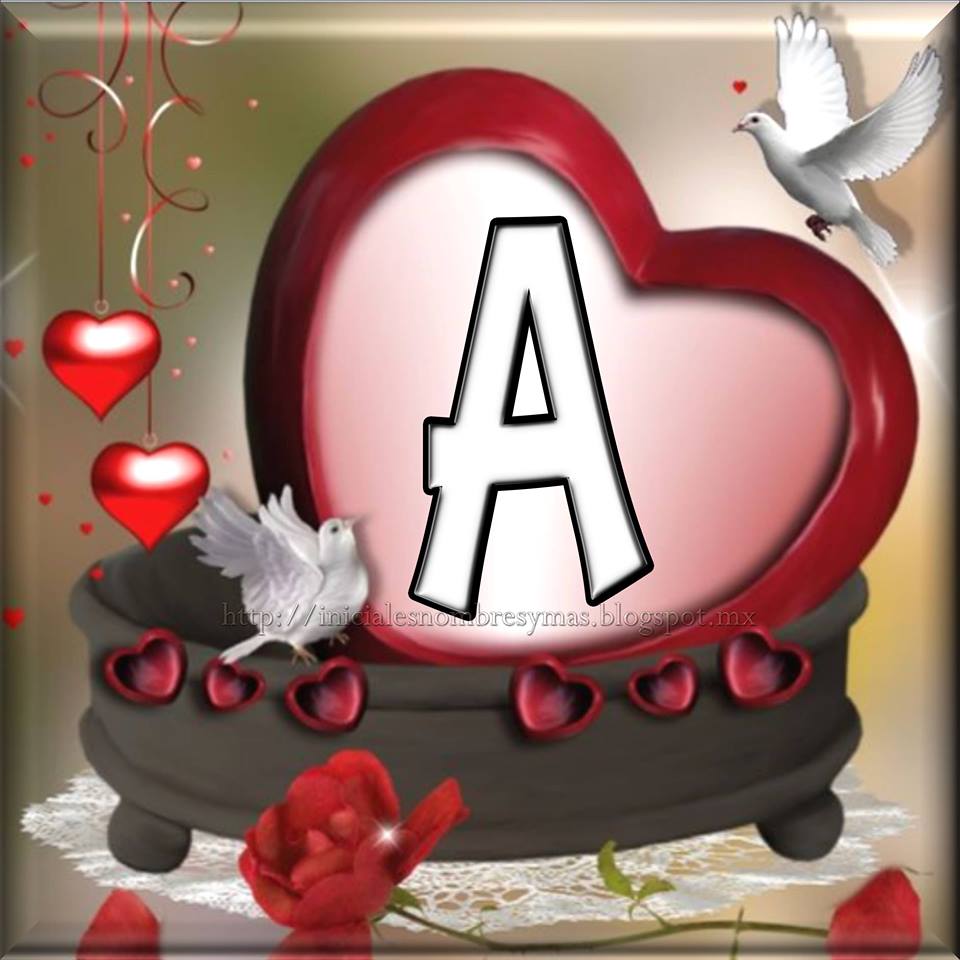 Iniciales Nombres y Más: Corazón con iniciales A a la I