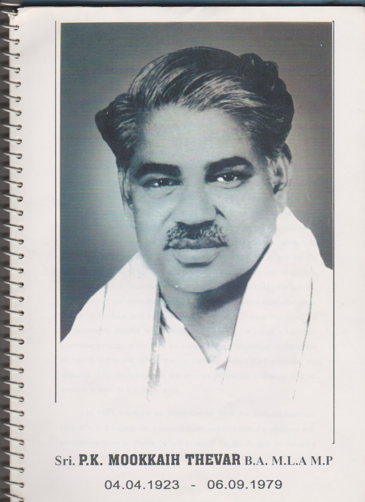 Thevar thandha Thevar "P.K.Mookiah Thevar"