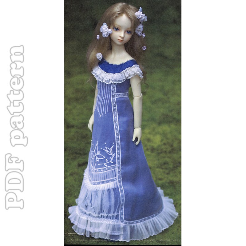 SD size Bal Gown Dress BJD Sewing Pattern PDF | CraftyLine e-pattern shop