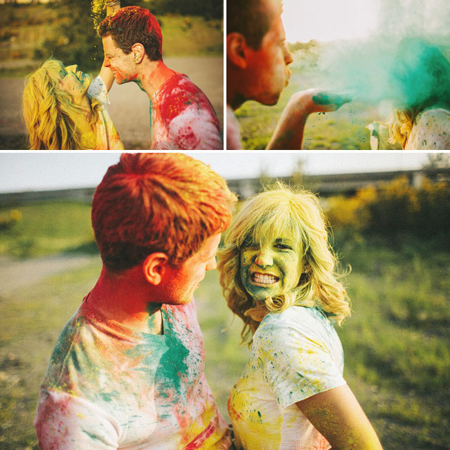 MILKTOAST: holi powder engagement photo shoot. awesome.