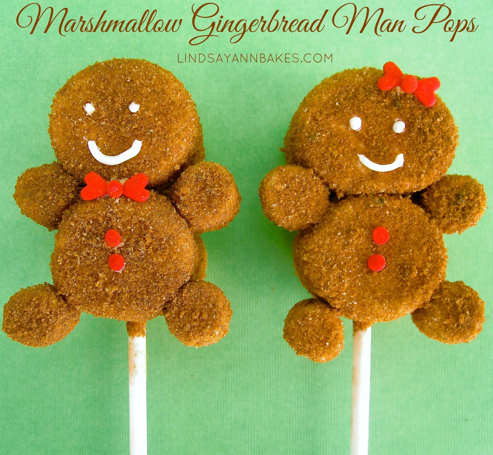 Marshmallow Gingerbread Man Pops - The Lindsay Ann