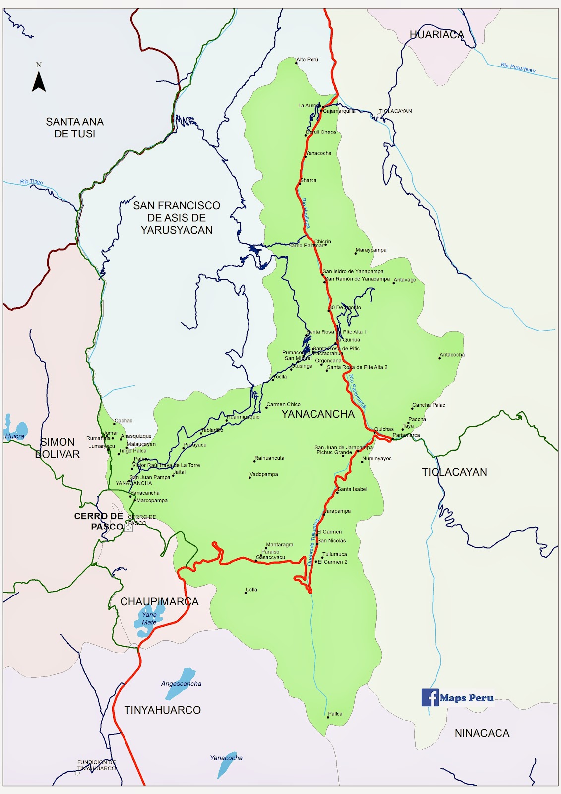 Todo los mapas: Distrito de Yanacancha
