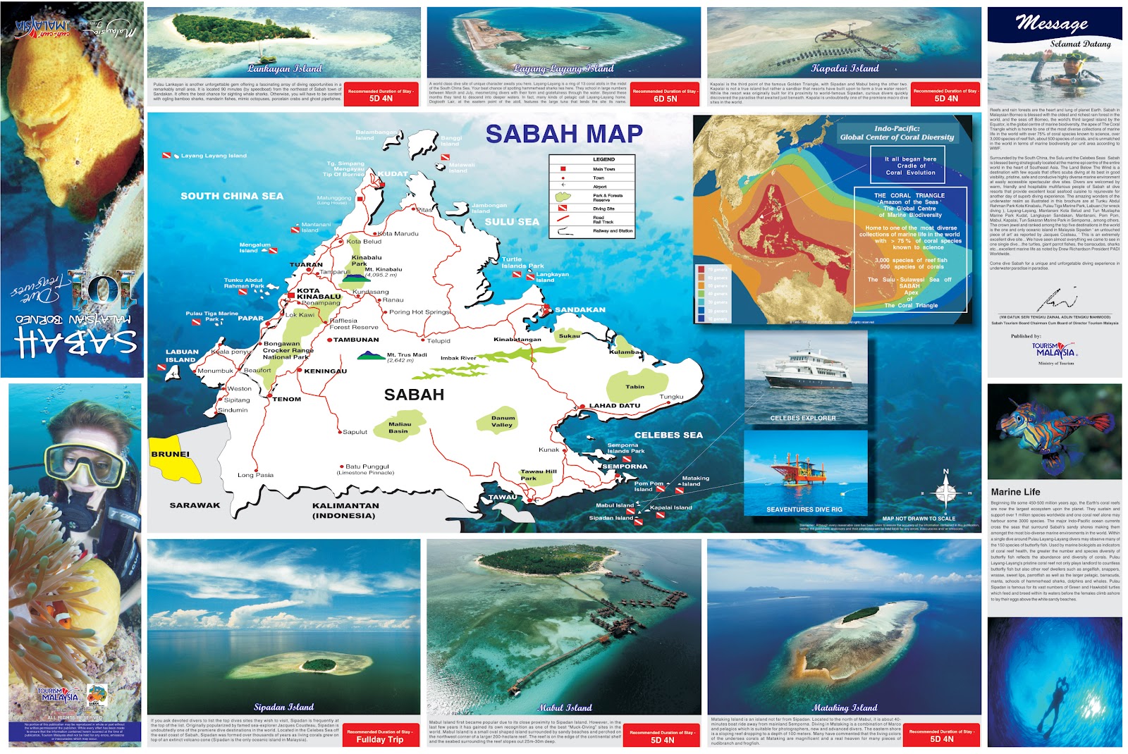 Sabah Bah' nie: 'Sabah 101 Dive Treasures' Guide Map