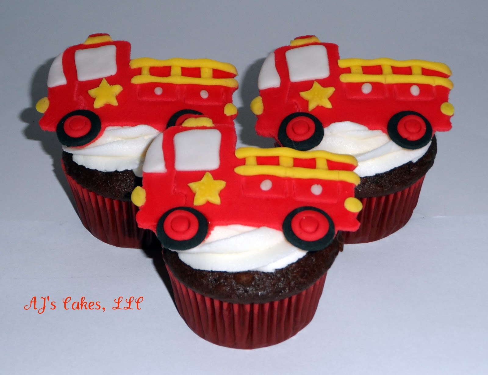 AJ's Cakes: Fire Truck Cupcakes