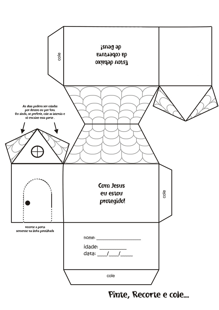 Tya Krys - EBD Primários: Atividade para pintar, recortar e colar