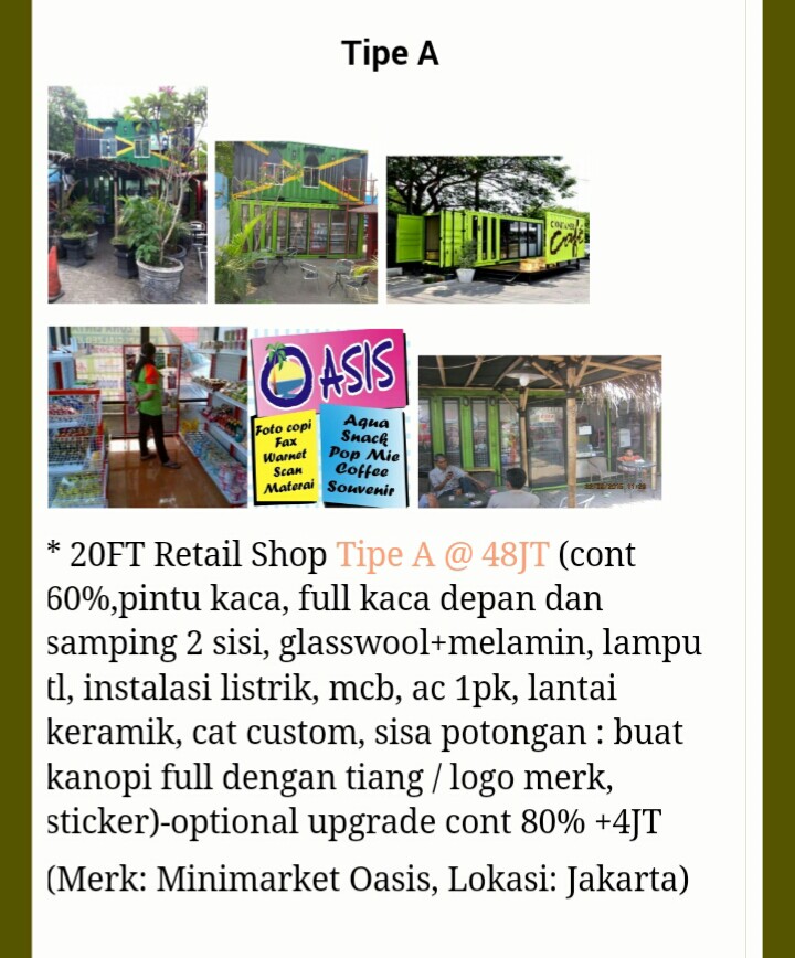 kios kontainer - Harga Container, Jual Kontainer Bekas Murah