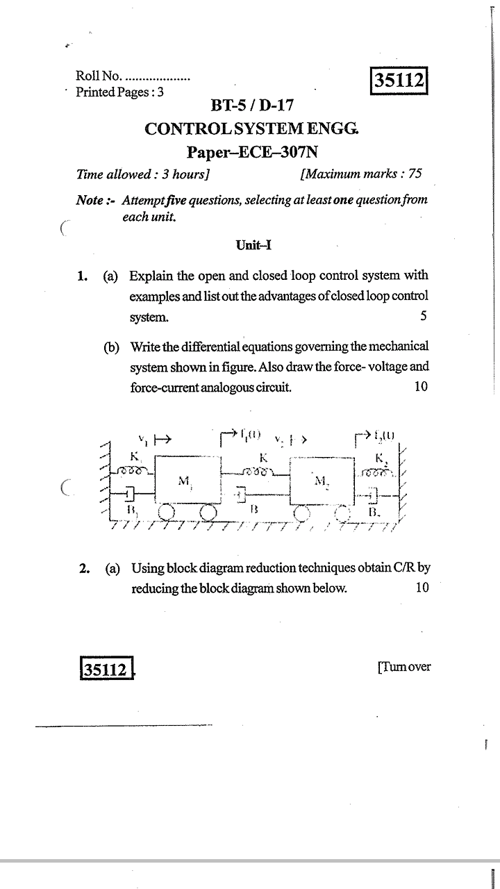Control System Engineering KUK 2017 ECE Paper