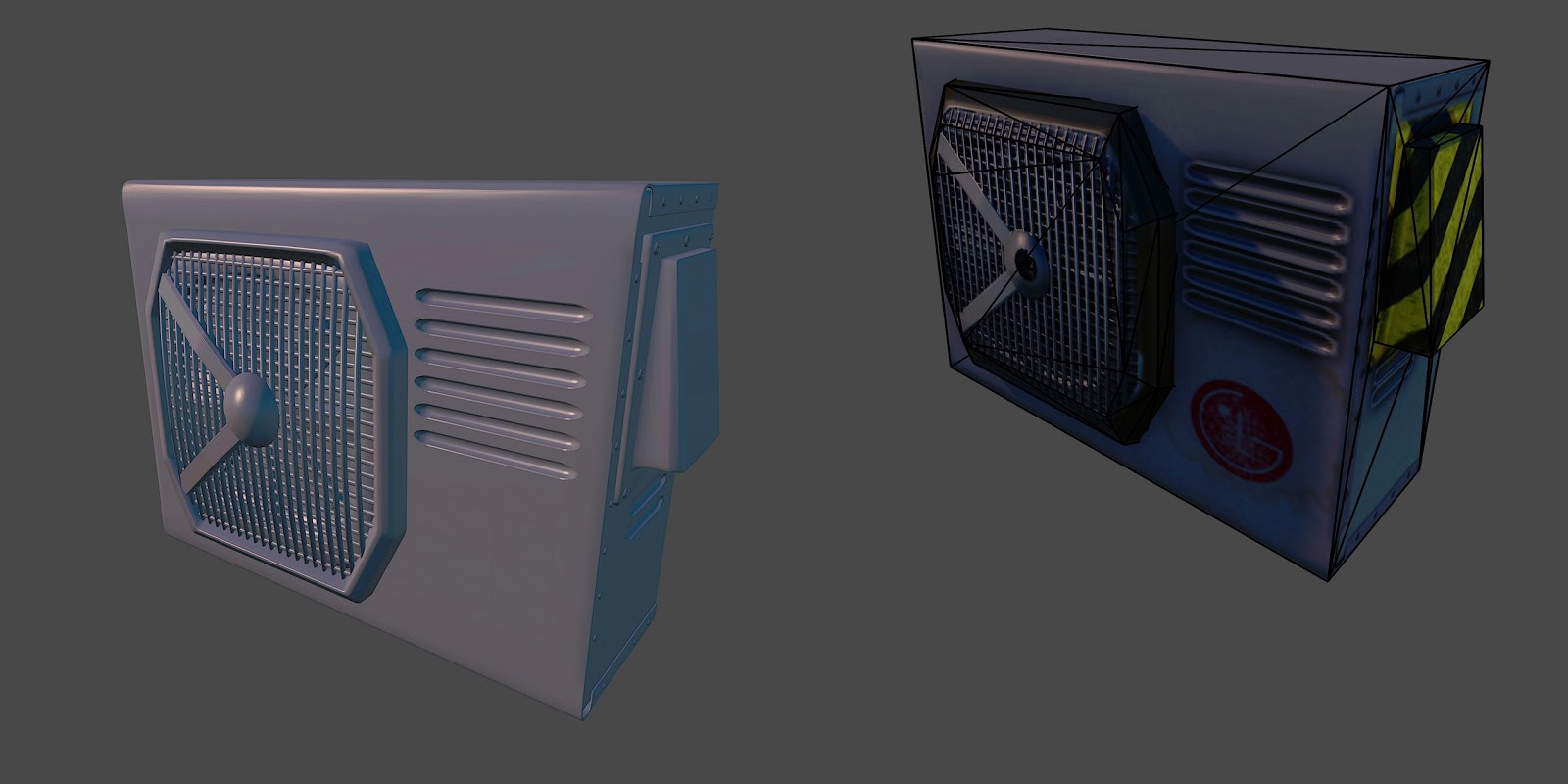 wad: Air Conditioning Unit - High to Low Poly