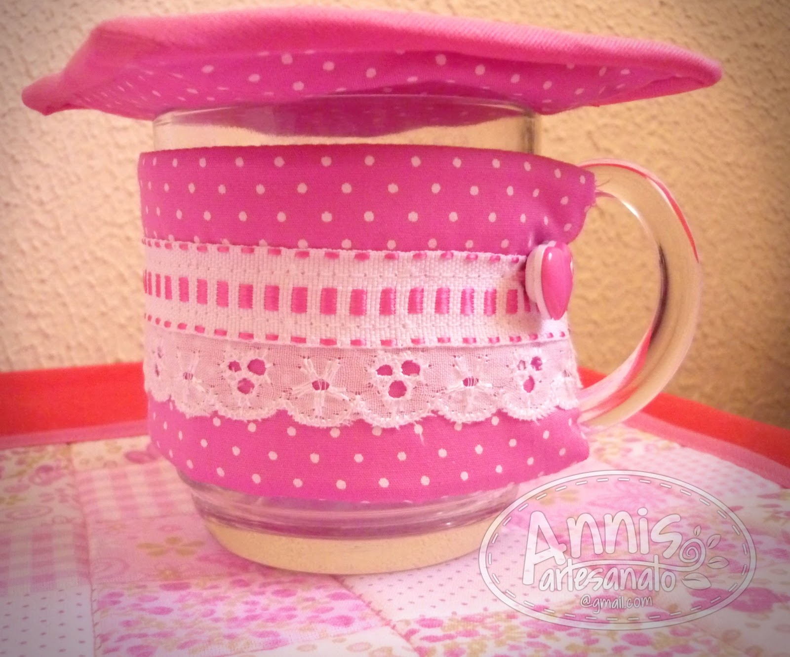 Annis Artesanato: Mug rug rosinha
