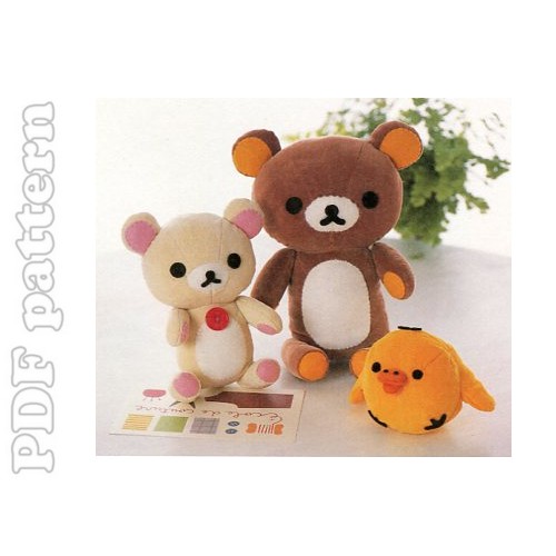 Rilakkuma, Korilakkuma and Kiiroitori Plush Pattern PDF | CraftyLine e ...