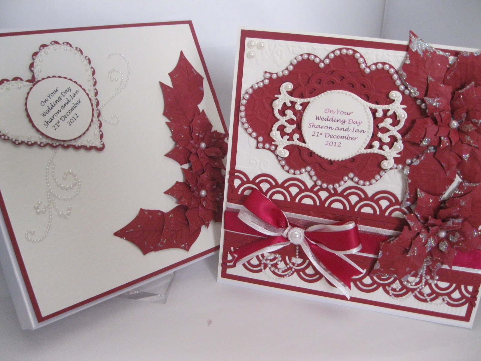 Flowers, Ribbons and Pearls: Christmas Wedding Card