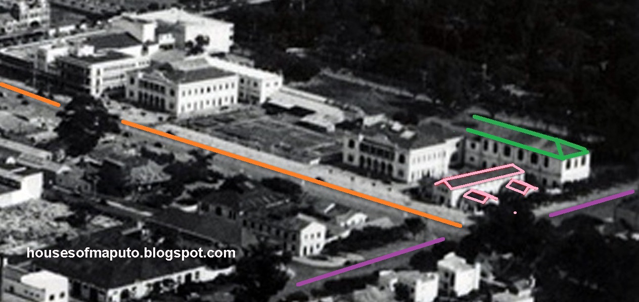 Históricas Imprensa Nacional e Cadeia Civil na Baixa de Maputo, Moçambique