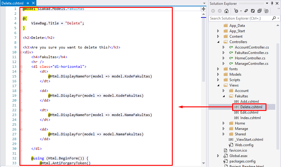 Kode Dot Net: ASP.NET MVC 5 - [Part 09] Menghapus Data Dari Database