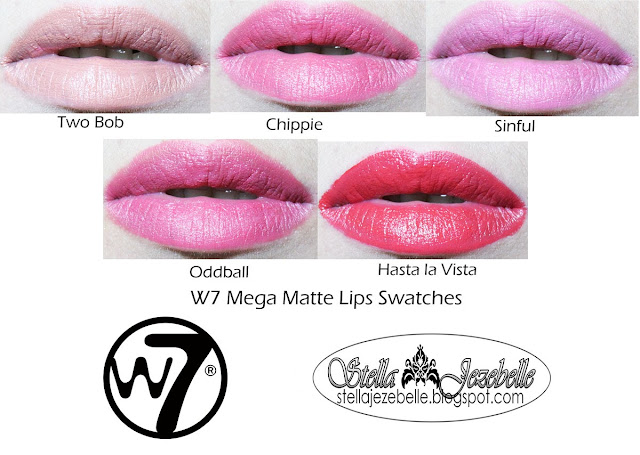 W7 Mega Matte Lips Swatches and Review