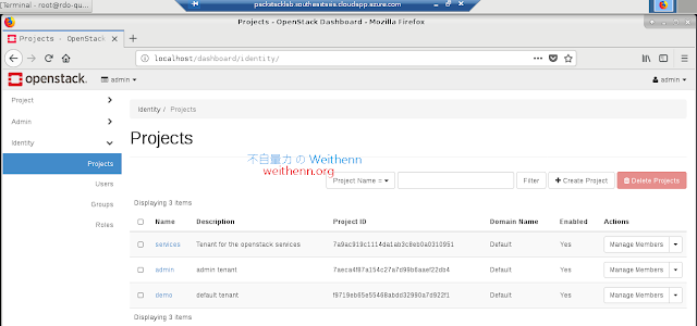 CentOS 7.5 透過 RDO 安裝 OpenStack Queens ~ 不自量力 の Weithenn