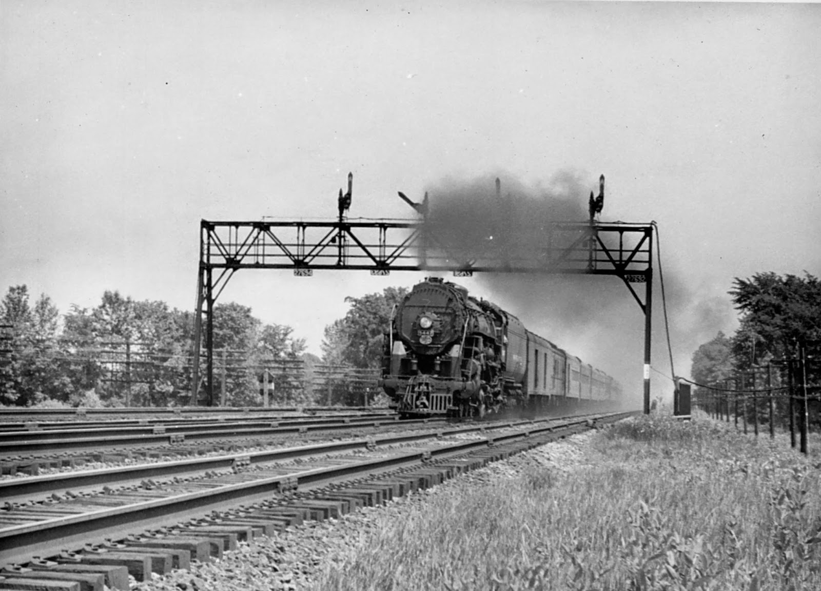 Vintage Railroad Pictures: Passenger train at Kirkville, NY 1950