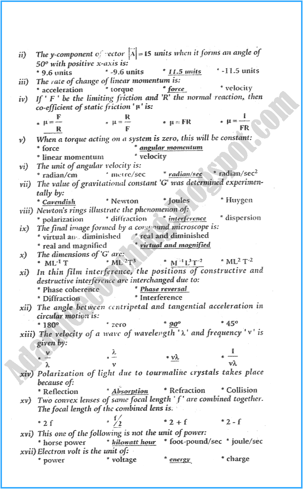 Adamjee Coaching XI Physics Past Year Paper 2015 adamjee-coaching-xi-physics-past-year-paper-2015