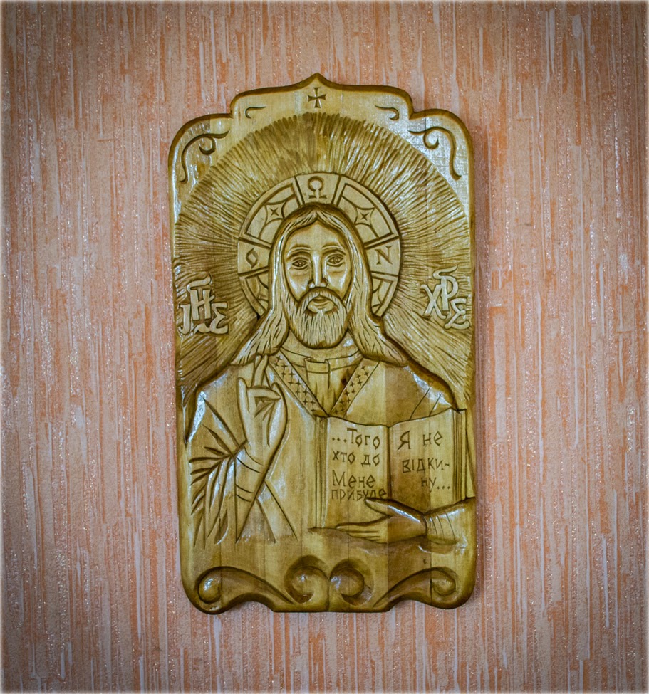 Woodcarving Різьблення по дереву Ікона Ісуса Христа Icon Of Jesus