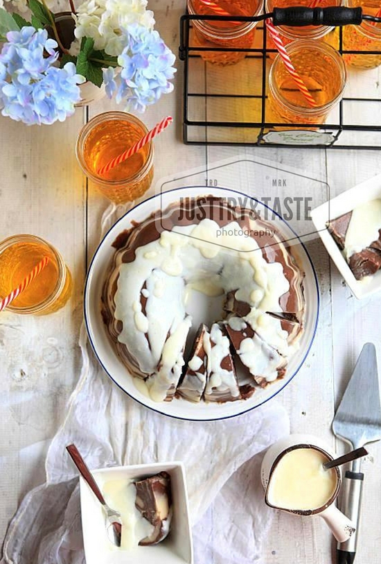 Resep Puding Roti Tawar Marmer dengan Vla Vanila | Just Try & Taste