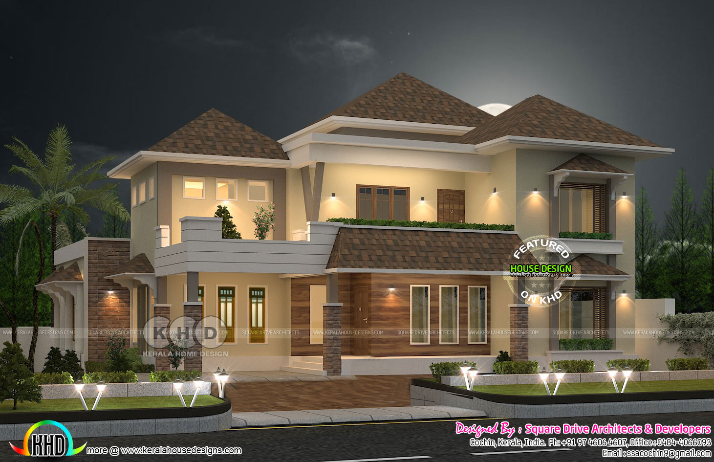 4 bedroom sloping roof grand home design - Kerala Home Design and Floor ...