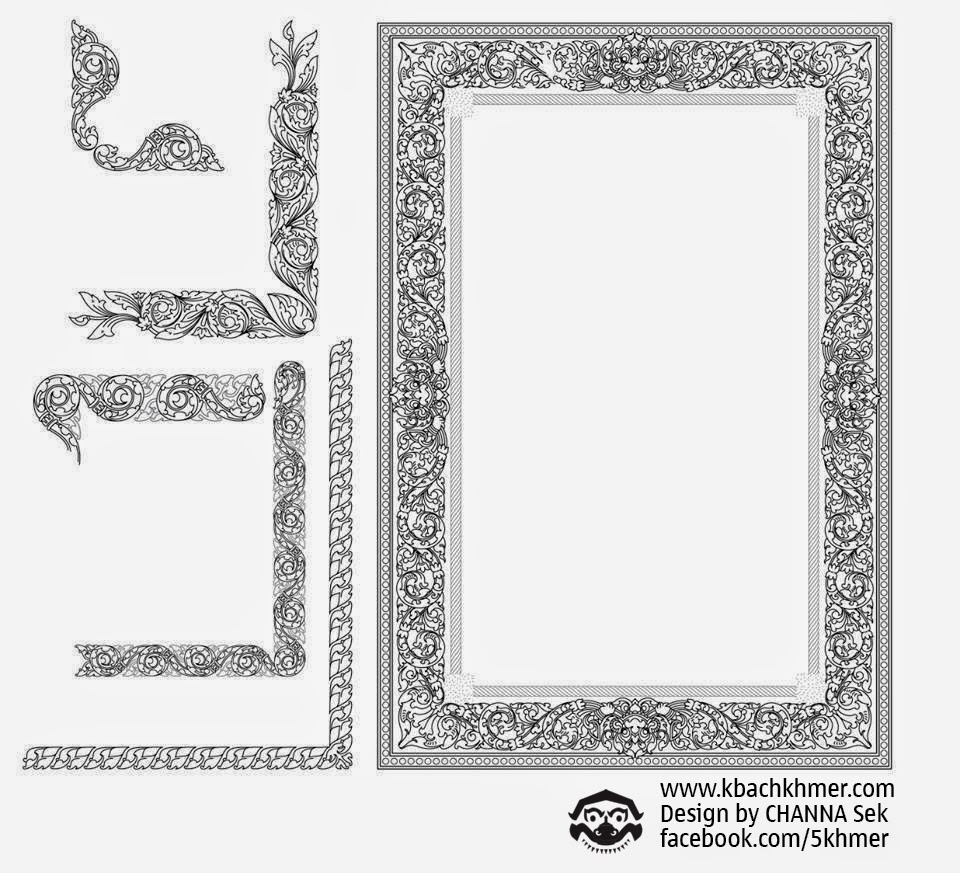 Fine Khmer: New Kbach Khmer Frame in *.AI Graphic Vector