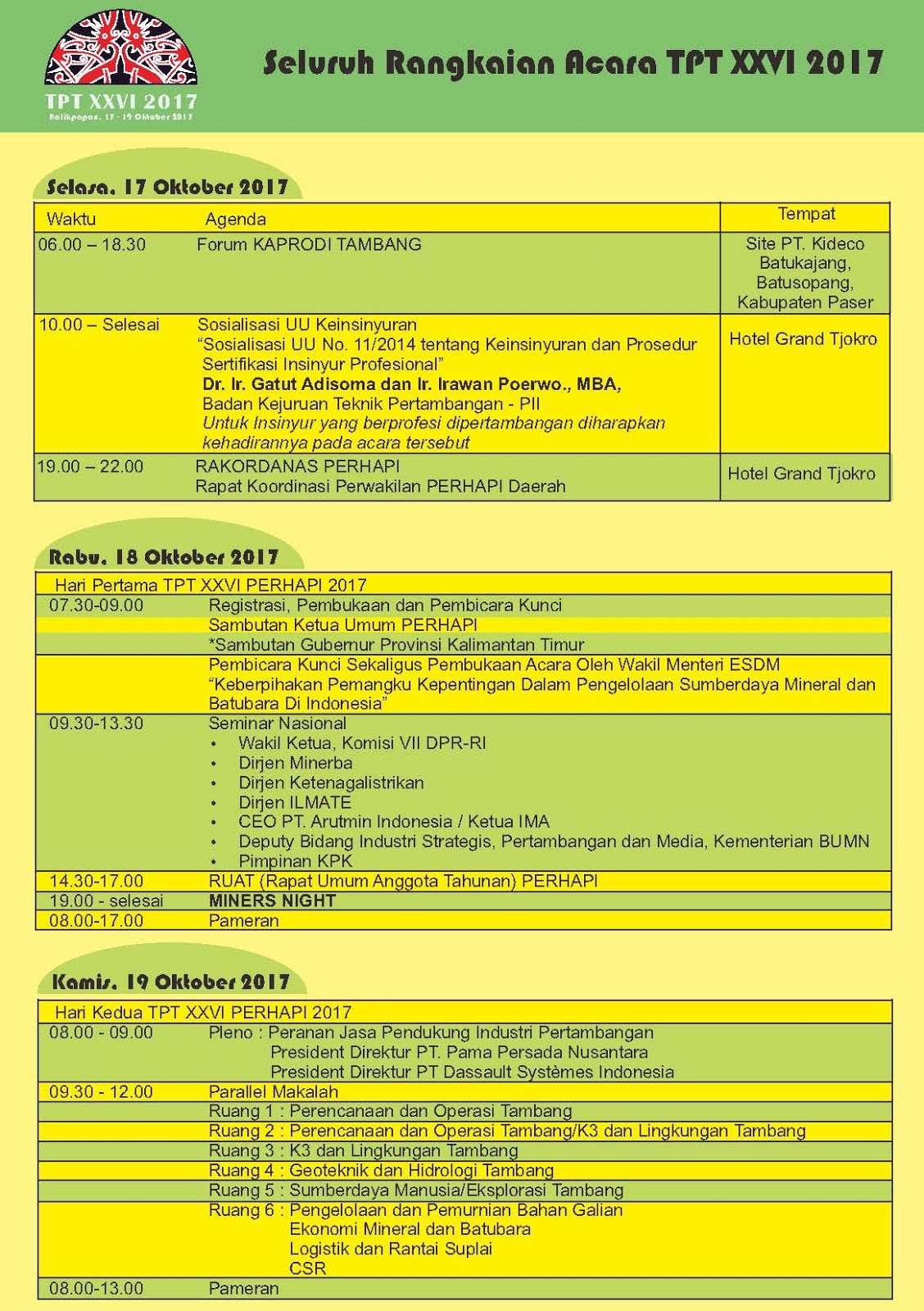 Brosur TPT PERHAPI XXVI 2017 (Balikpapan, 17 - 19/10/2017) - S1 Teknik ...