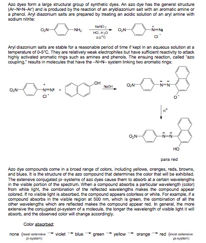 Overcoming Organic Chemistry: Color and Para Red