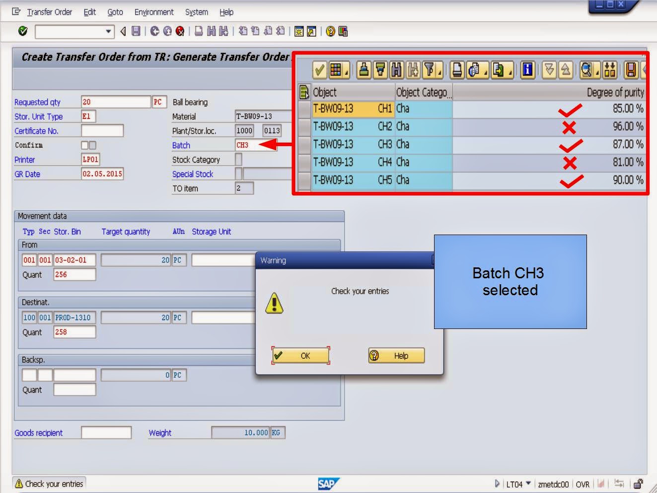 青蛙SAP分享 Froggy's SAP sharing: Batch Determination WMS-PP staging for Crate Parts