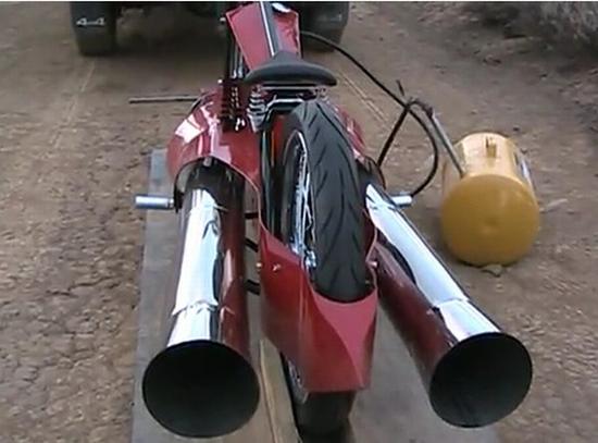 Custom built jet-powered bike aims to better 200mph speed record