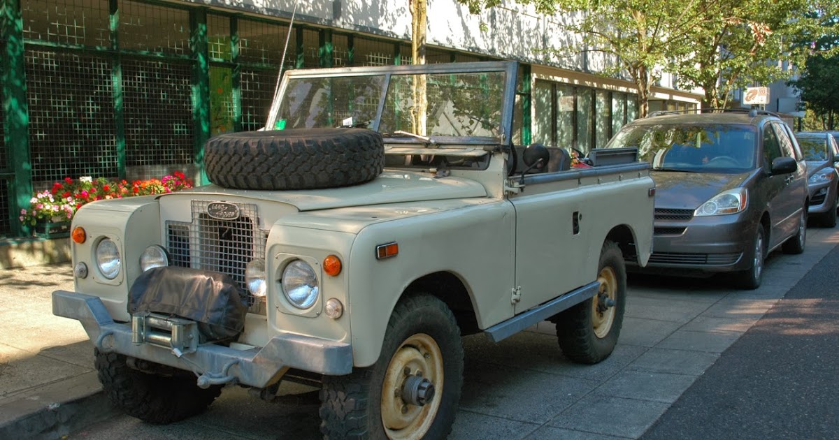 OLD PARKED CARS.: 1969 Land Rover Series IIA 88 Convertible.