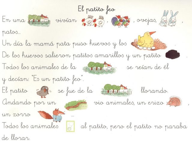 El Jardín secreto de las palabritas: "El Patito feo con pictogramas"