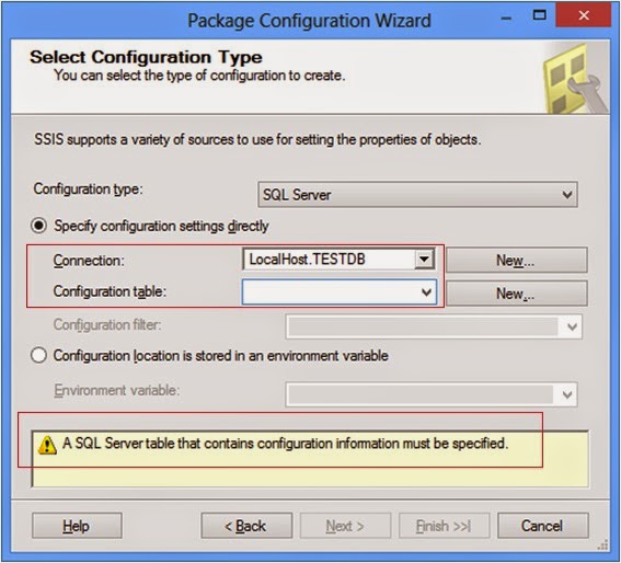 MSBI: SSIS: Package Configuration