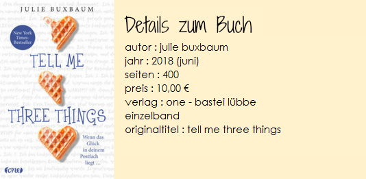 my bookish world with stardust: {rezension} tell me three things ...