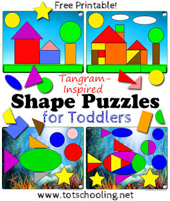 Robots Shape Matching Puzzle for Toddlers | Totschooling - Toddler ...