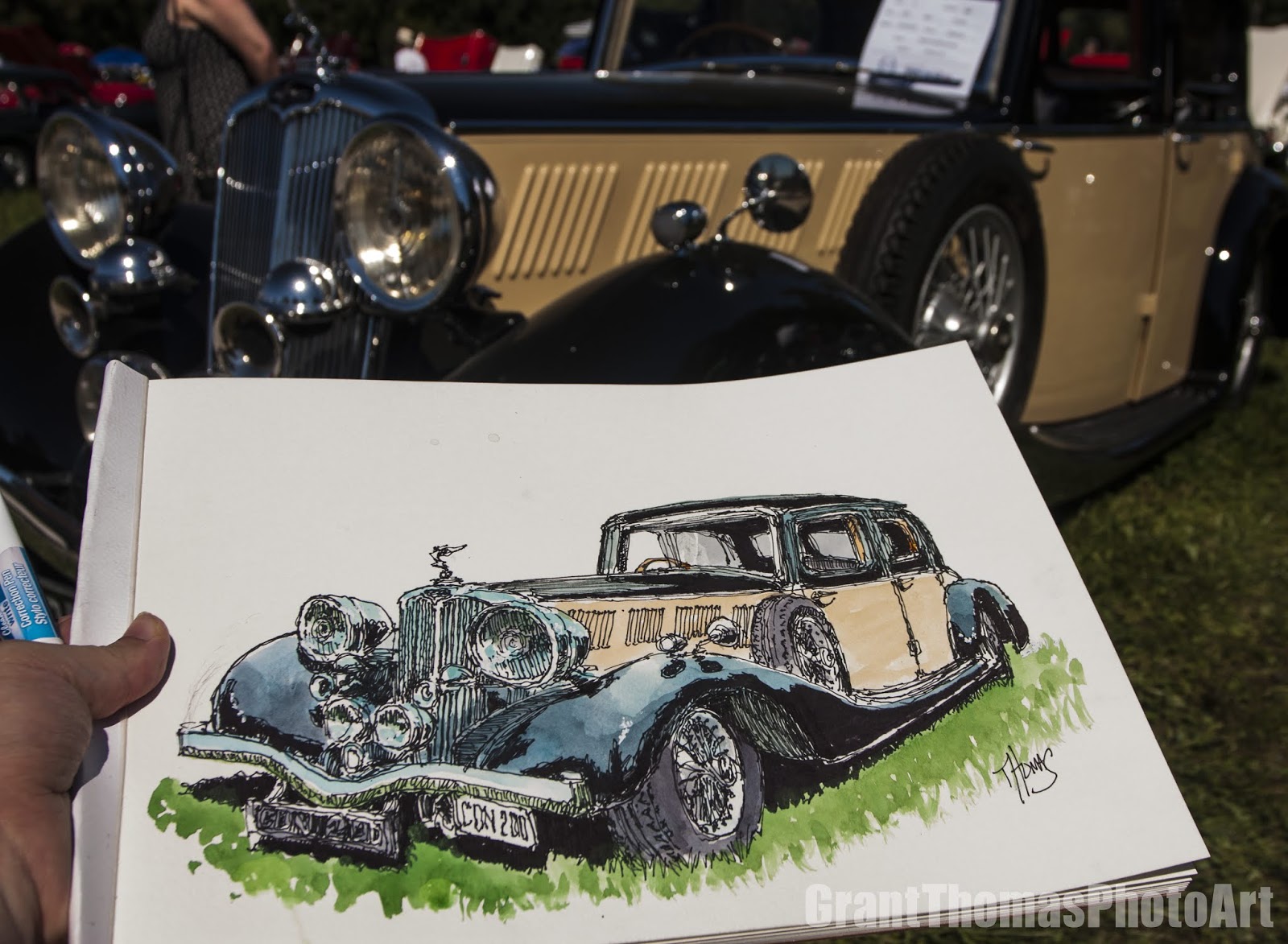 Ferrari Art of Grant Thomas: Sketching at British Car Day