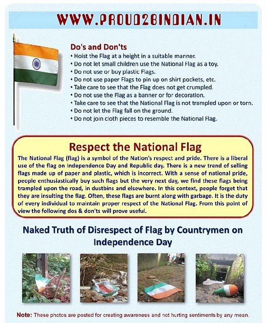 I LOVE MY INDIA: RESPECT THE NATIONAL FLAG