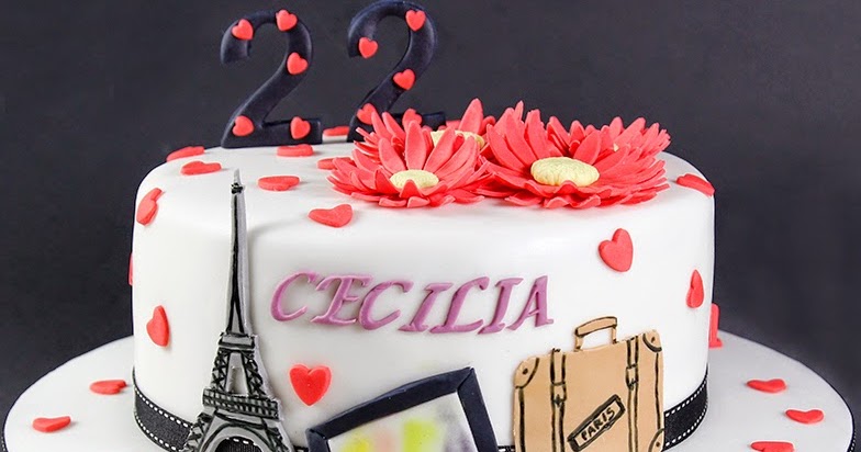 Torta decorata per un compleanno romantico con gerbere per una ragazza ...