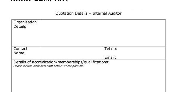 Audit Quotation Template