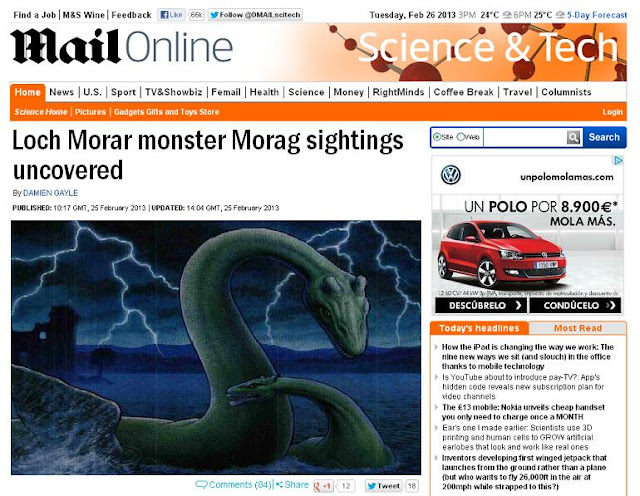 INFRAMUNDO: MORAG: Un pariente del mítico monstruo del Lago Ness