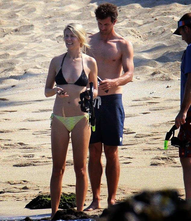 Retro Bikini Marie Kojzar Enjoys Her Honeymoon In A Yellow Bikini With Adam Scott In Hawaii