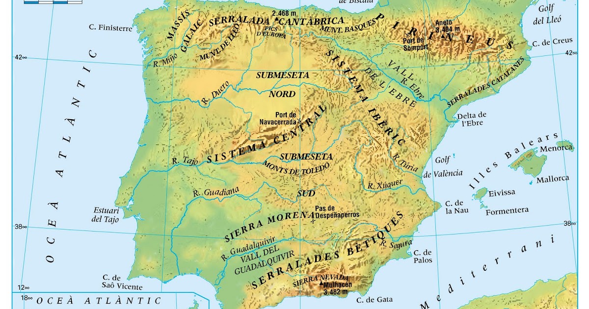 Mapa Relleu Espanya | Mapa