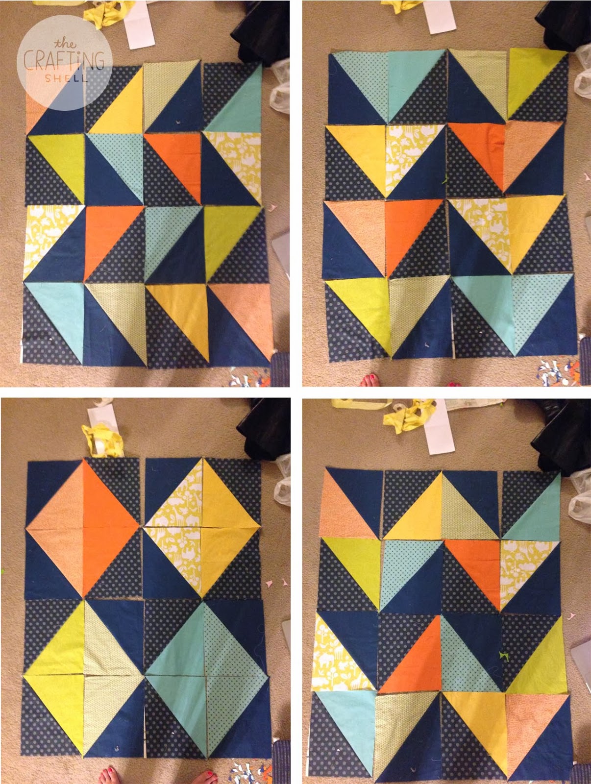 The Crafting Shell: A Scalene Right-Angled Triangle Quilt