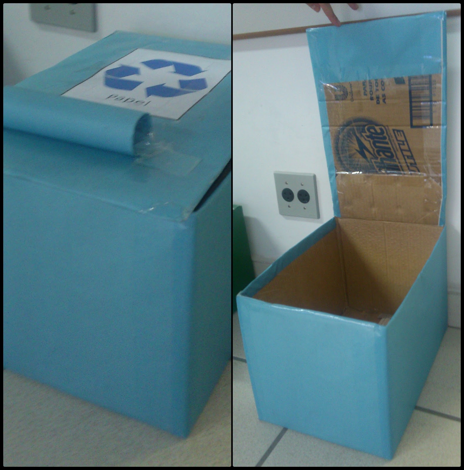 RECICLO O MUNDO: Lixeira Reciclável