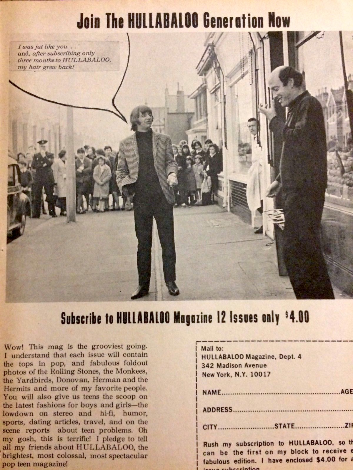 Vintage Hullabaloo magazine ad