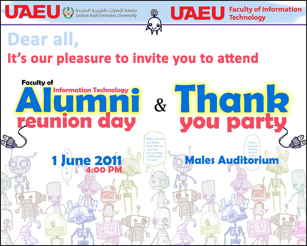 CITA: Invitation to Alumni reunion day & Thank you party